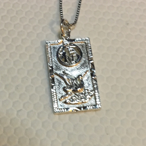 3 Royal Dazzy | Jewelry | Silver Chinese Crane Rectangular Pendant ...